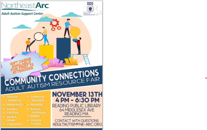Northeast Arc Adult Autism Resource Fair Community Connections ...